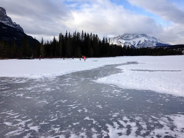 Outdoor Ice Skating at Carrot Creek in Banff National Park